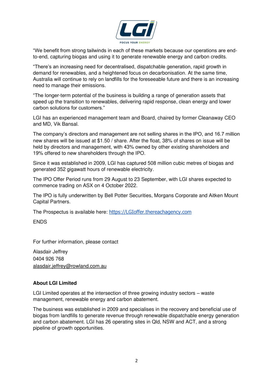 LGI launches $25m IPO to accelerate growth - LGI | Clean Energy ...